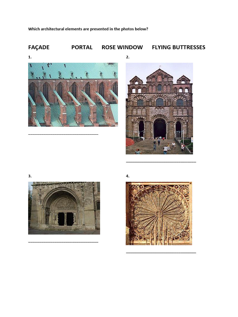 Class 9. Pictures_Romanesque and Gothic Vocabulary | PDF