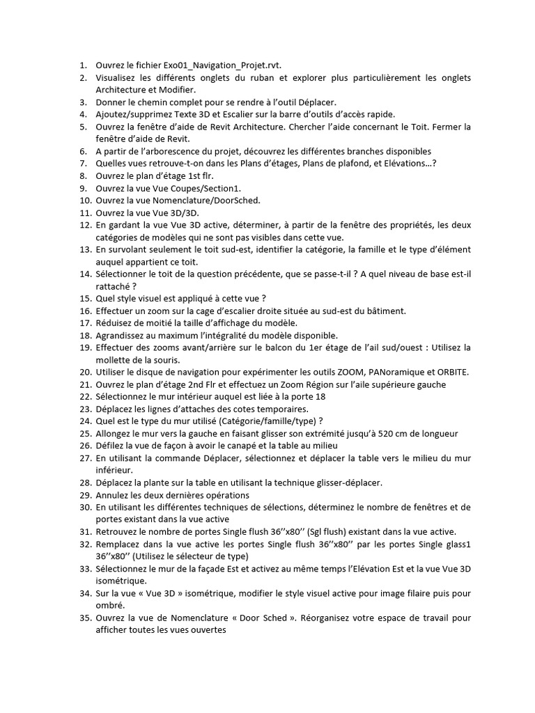Guide pratique Revit : Navigation et outils | PDF | Fenêtre