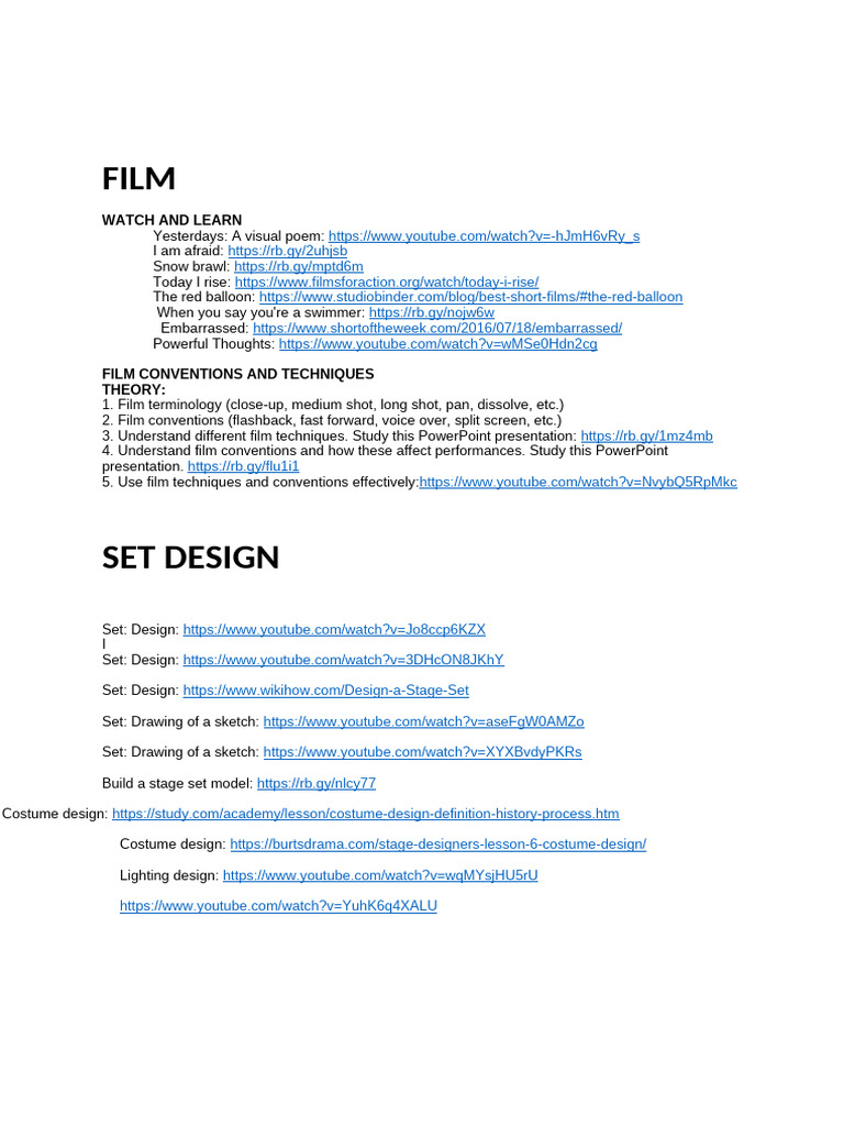Film, Design,Stage Production | PDF