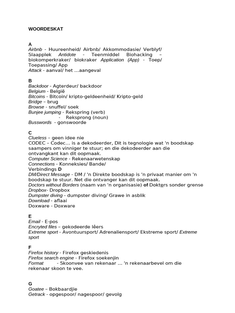 21. Donker Web Rekenaar Woordeskat (1) | PDF