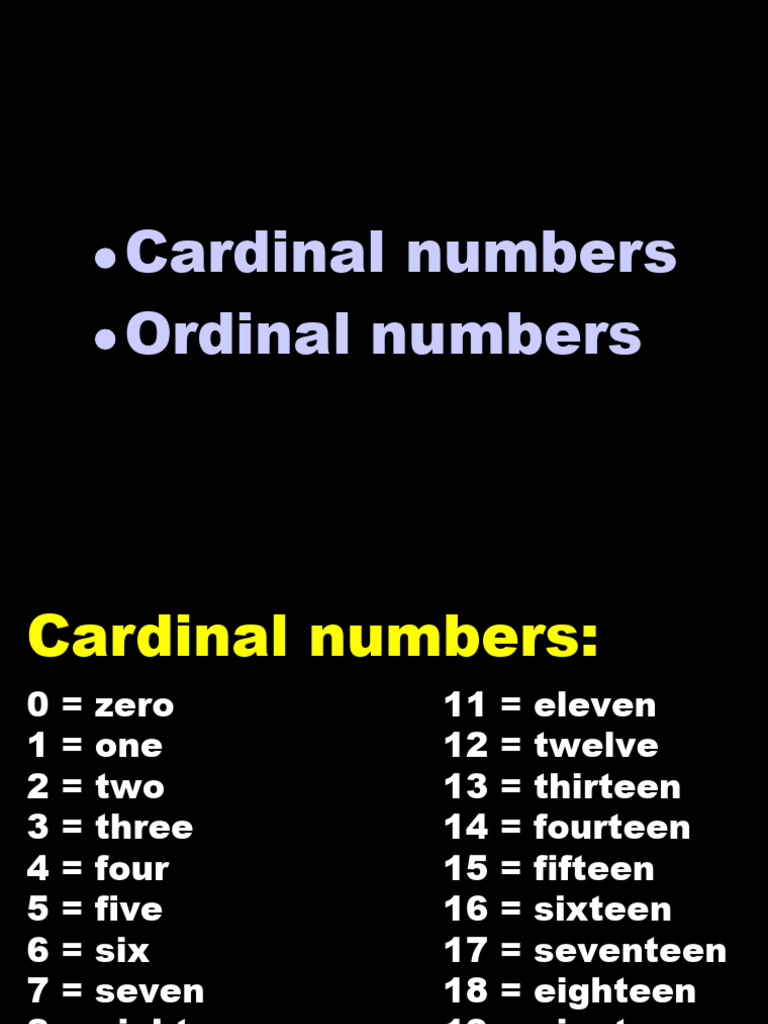 Cardinal and Ordinal Numbers | PDF