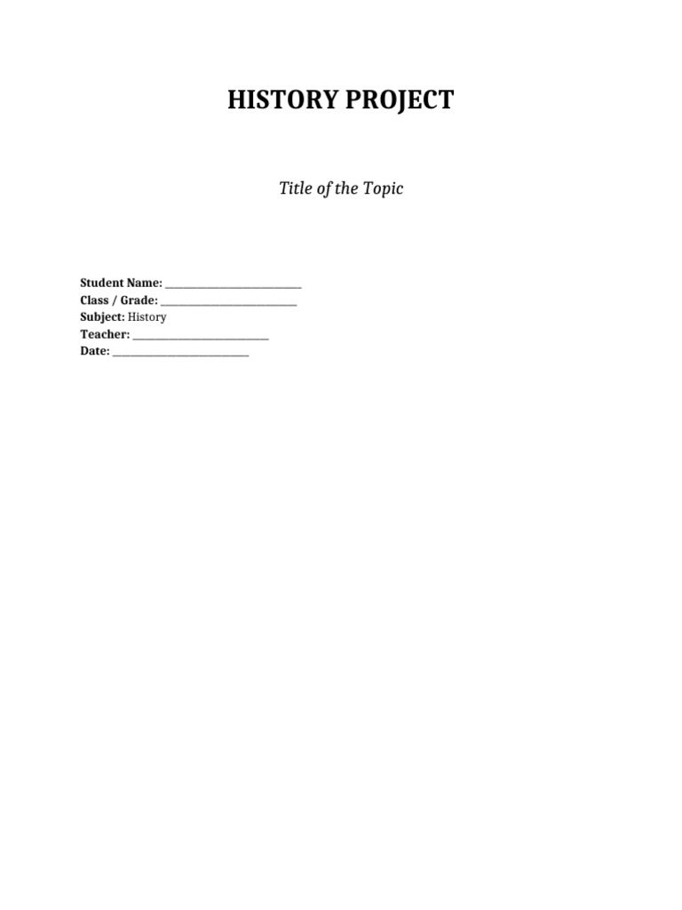 Comprehensive History Project Guide | PDF