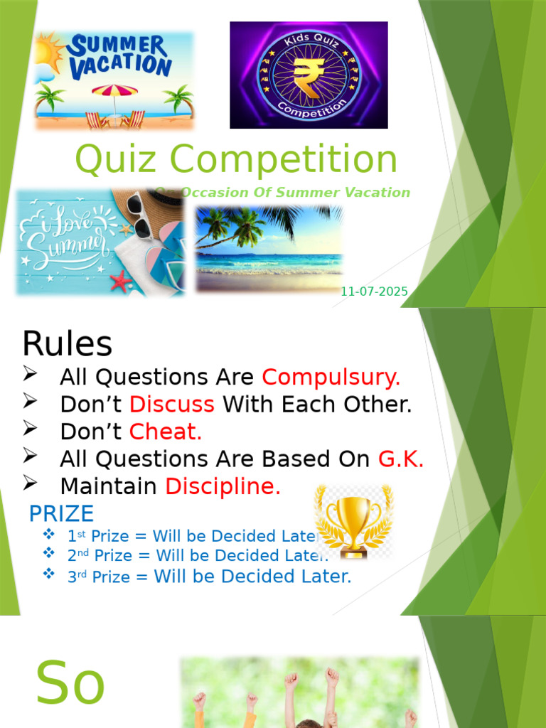 Summer Vacation Quiz Competition Rules | PDF