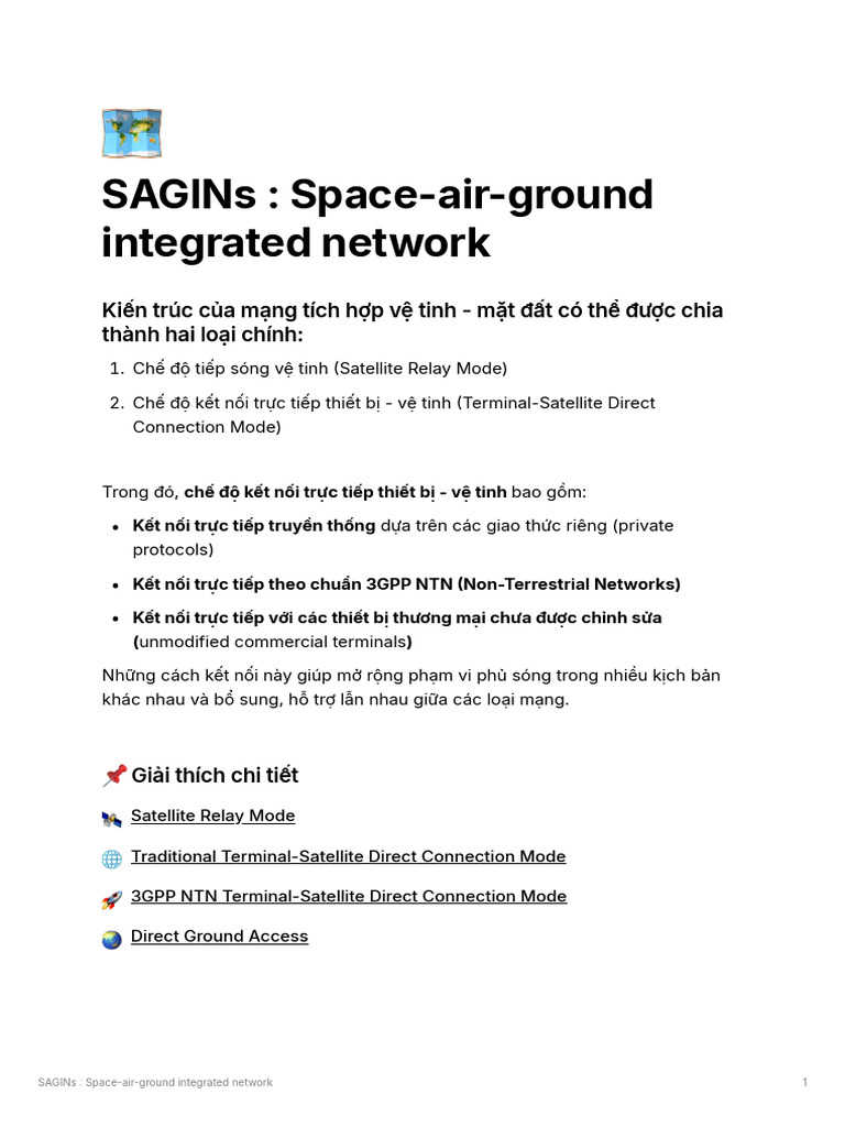 SAGINs Space-Air-ground Integrated Network | PDF