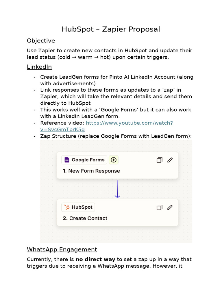HubSpot Zapier Proposal | PDF