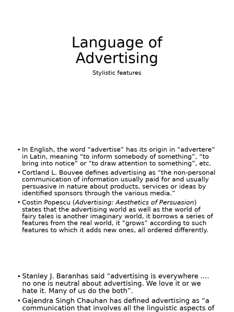 1588449144 Language of Advertising (1) | PDF | Advertising | Metaphor