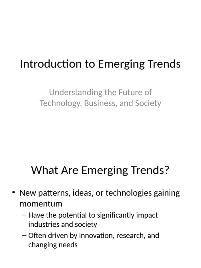 Introduction to Emerging Trends | PDF
