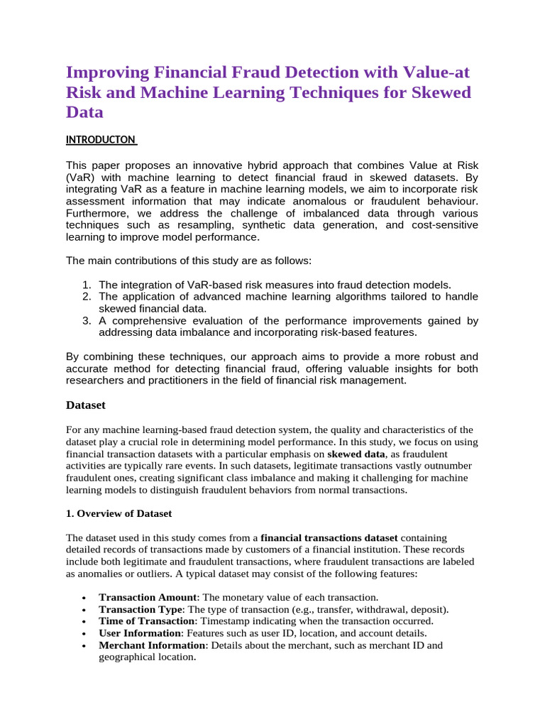 Improving Financial Fraud Detection With Value | PDF | Machine Learning ...