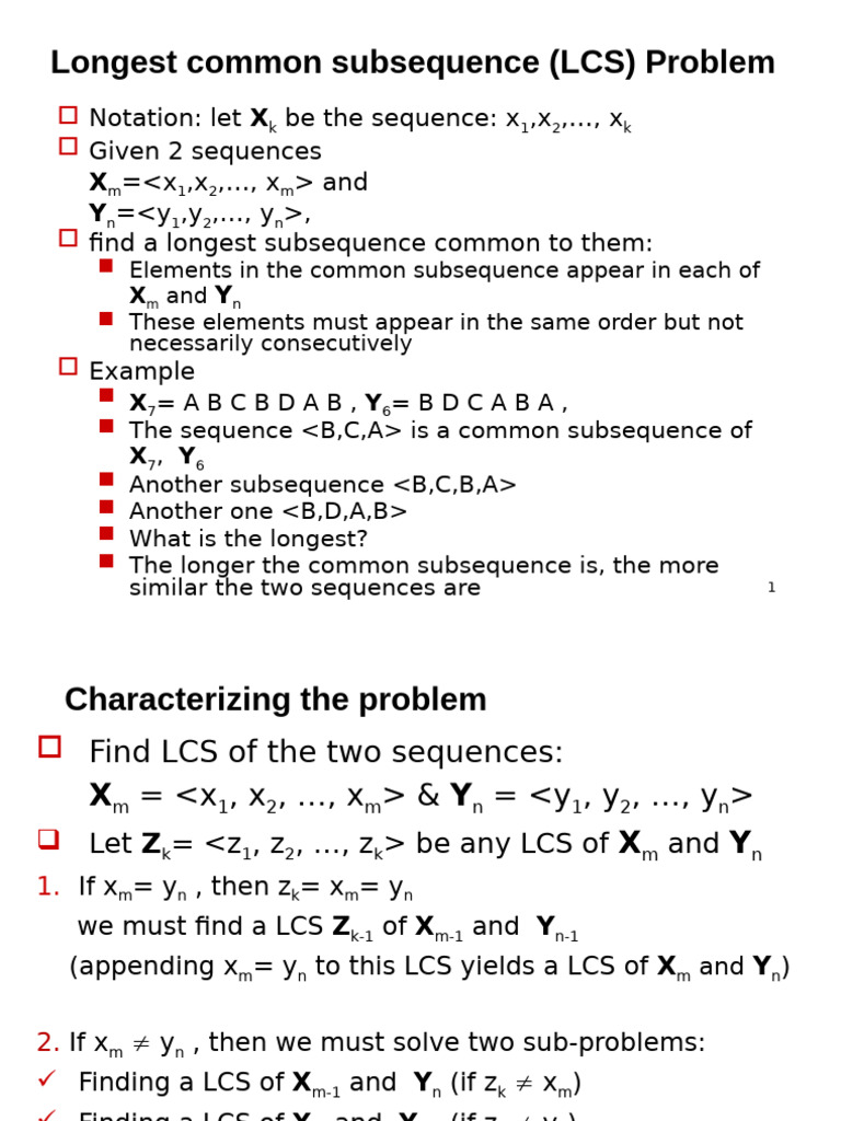 C- Longest Common Subsequence (LCS) | PDF | Algorithms | Theoretical ...