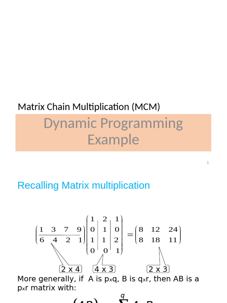B-Matrix Chain Multiplication (MCM) | PDF
