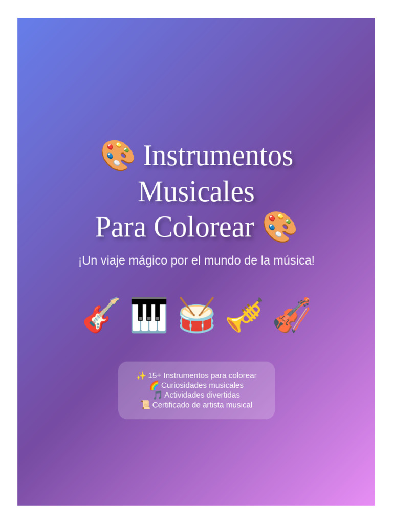 Instrumentos Musicales Para Colorear Completo | PDF | Instrumentos ...