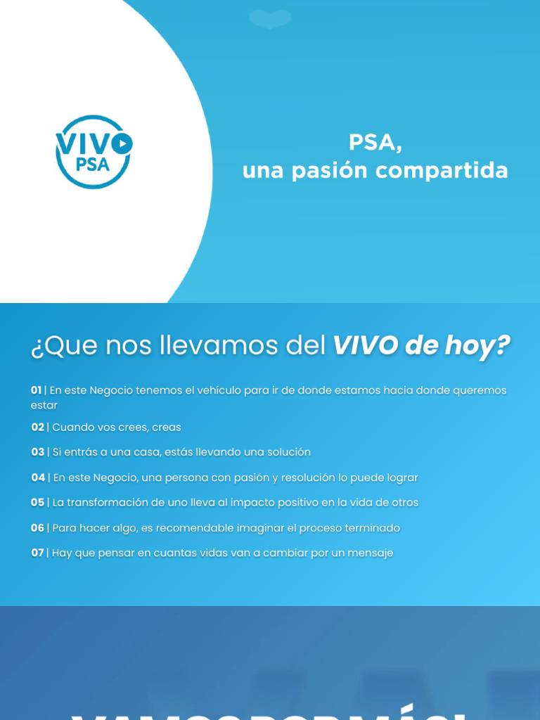 Material Descargable - VIVO PSA 3.12 - PSA, una pasiÃ³n compartida | PDF