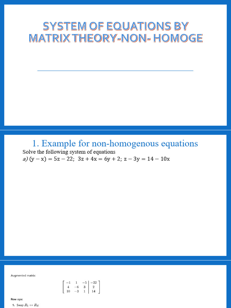NON-HOMOGENOUS_LINEAR_EQUATION_FINAL | PDF