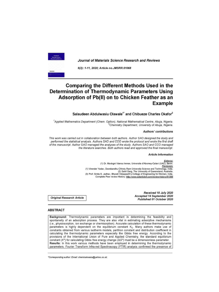 11Comparing the Different Methods Used in The | PDF