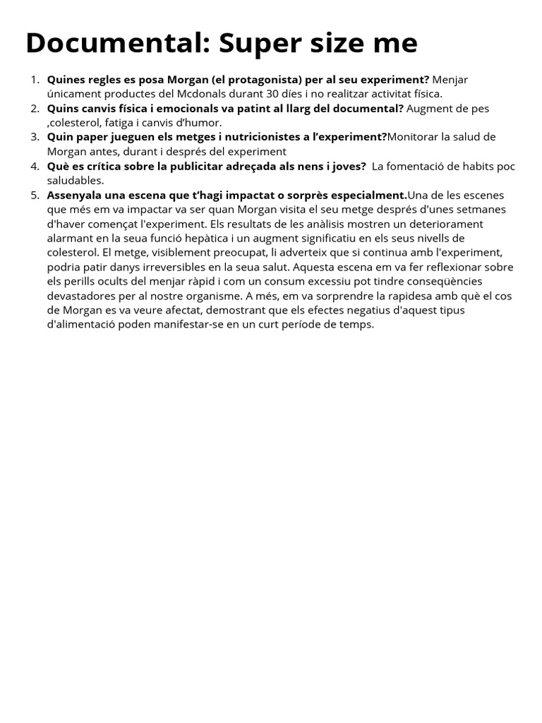 Documental Super Size Me.pdf | PDF