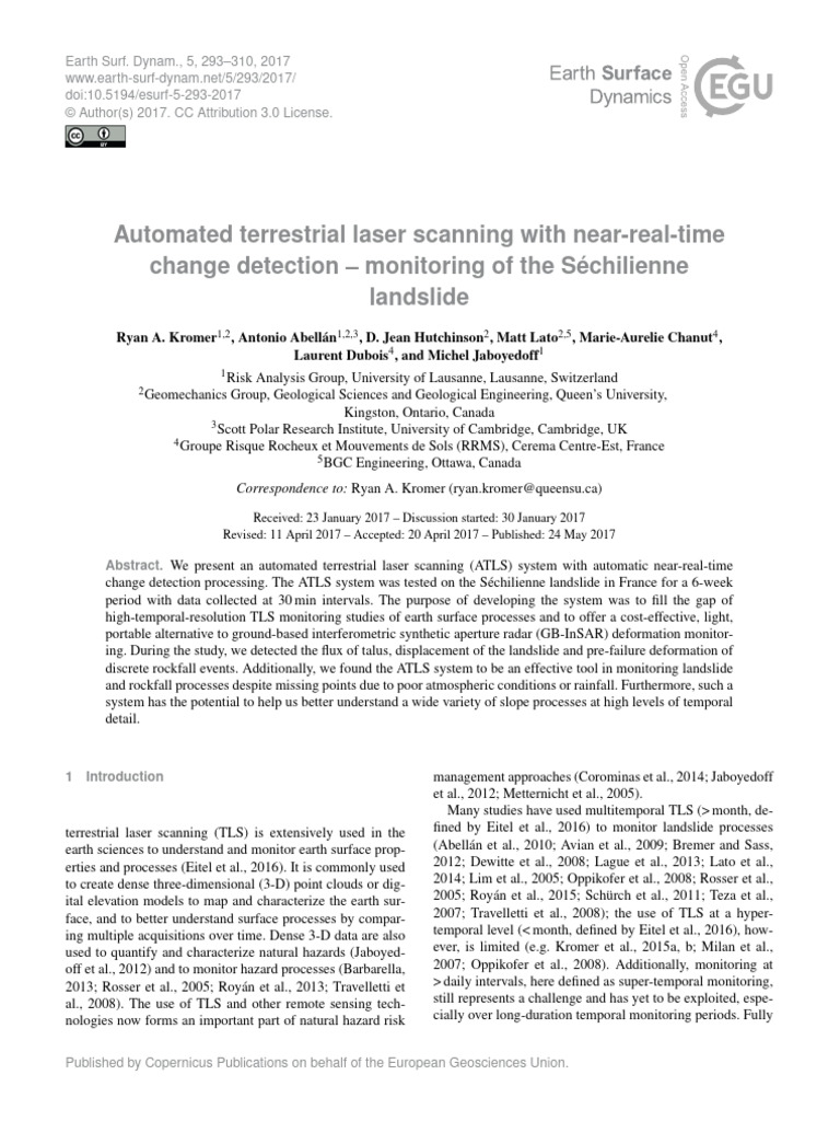 Automated Terrestrial Laser Scanning | PDF | Outlier | Landslide