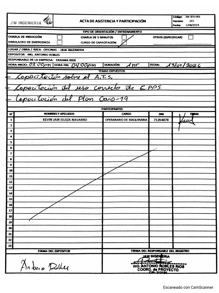 Capacitaciones Kevin Isuiza | PDF