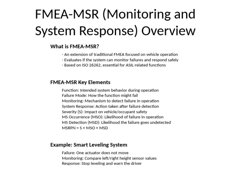FMEA MSR Overview Slide | PDF