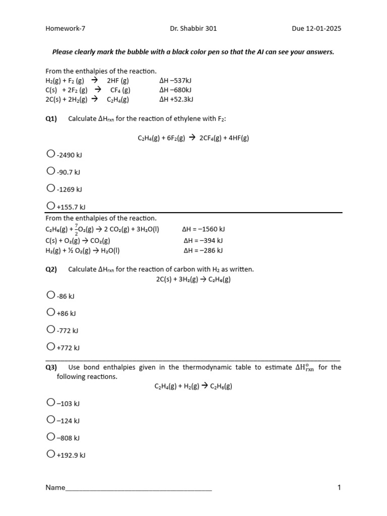 Homework-7-Key | PDF | Heat | Entropy