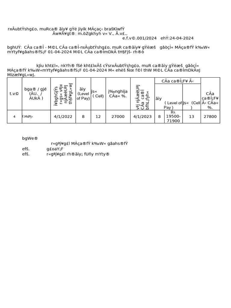 Pay Scale and Job Levels Overview | PDF