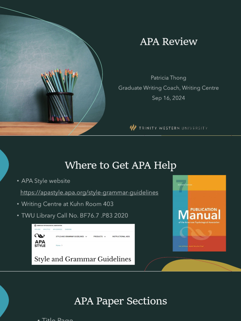 APA Review Workshop Sep 2024 Brief Notes | PDF