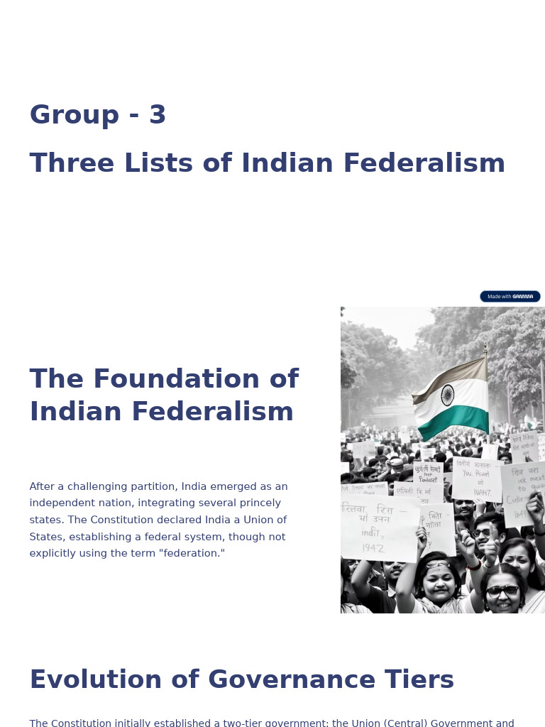 Indian Federalism: Structure & Power Distribution | PDF | Governance ...