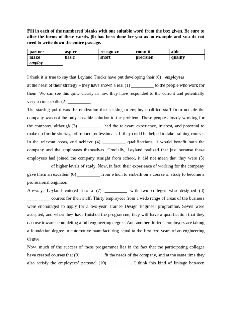 Reading Passage - Word Formation (2) | PDF