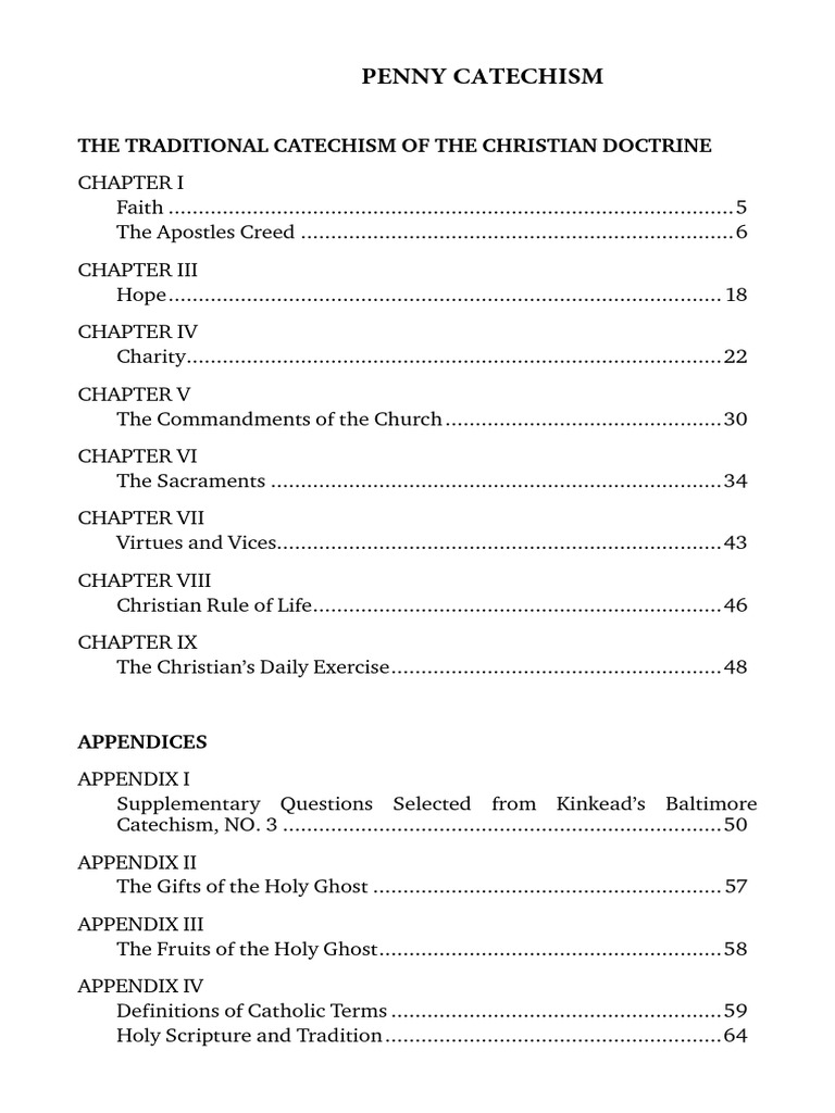 Penny Catechism | PDF | Catholic Church | God The Father