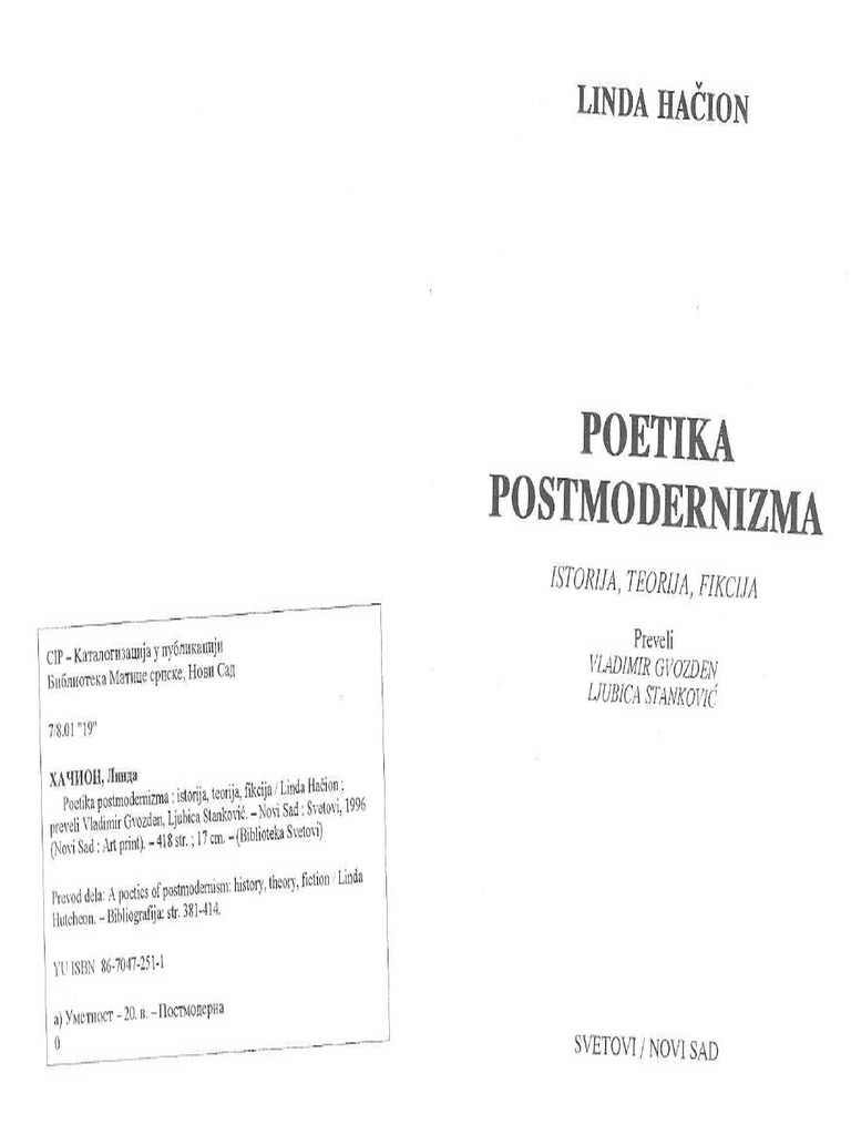 Pdfcoffee.com Linda Hacion Poetika Postmodernizma PDF PDF Free | PDF
