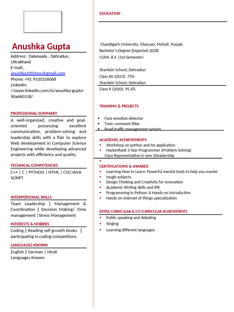 Sample Resume Format | PDF