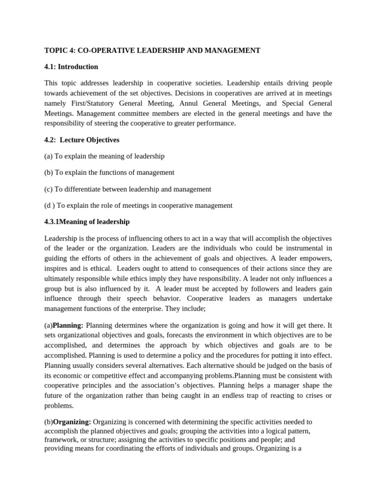 Leadership | PDF | Leadership | Cooperative