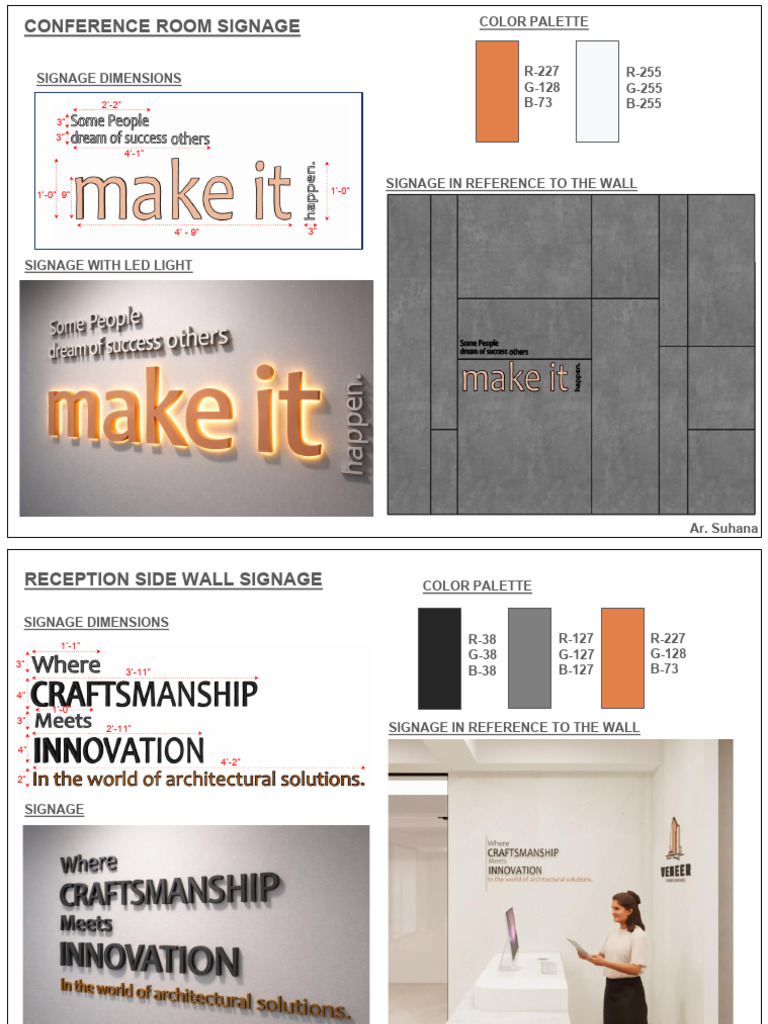 Signage Dimensions and Color Palette | PDF