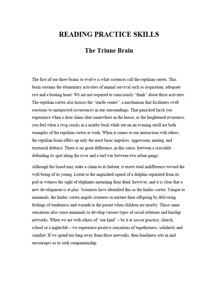 Understanding the Triune Brain | PDF | Brain | Limbic System