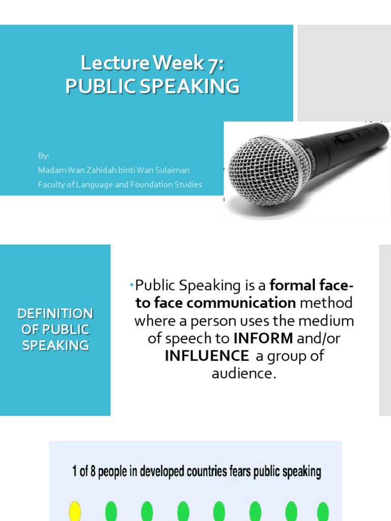 Lecture Note Week7 public speaking | PDF | Public Speaking | Communication
