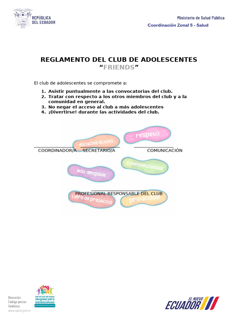 Modelo Del Reglamento Interno Del Club | PDF
