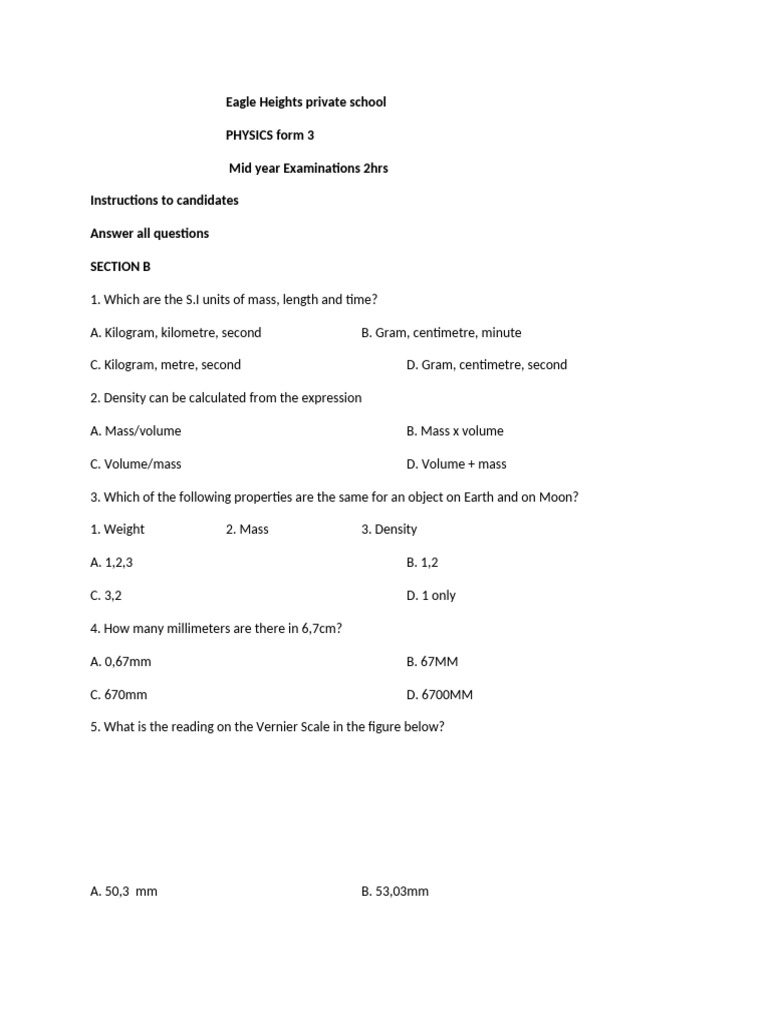 FORM 3 Physics | PDF | Force | Acceleration