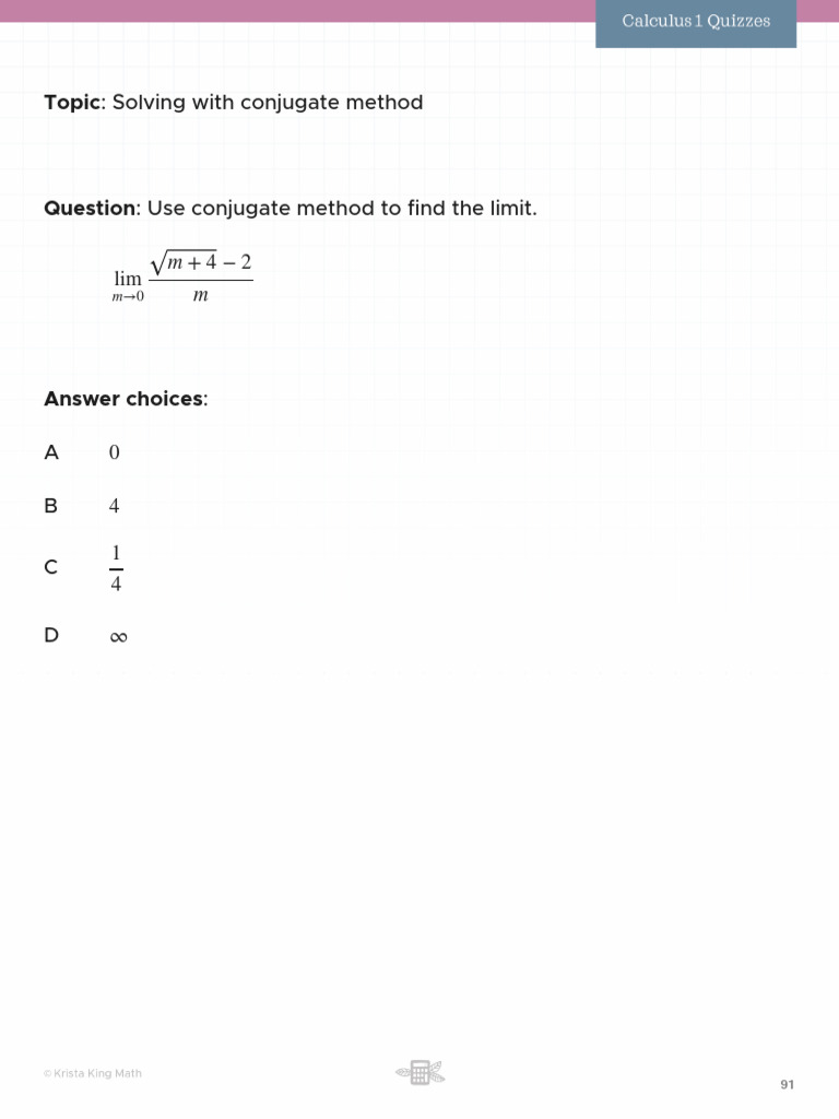 Conjugate Method for Limit Problems | PDF | Mathematics | Algorithms