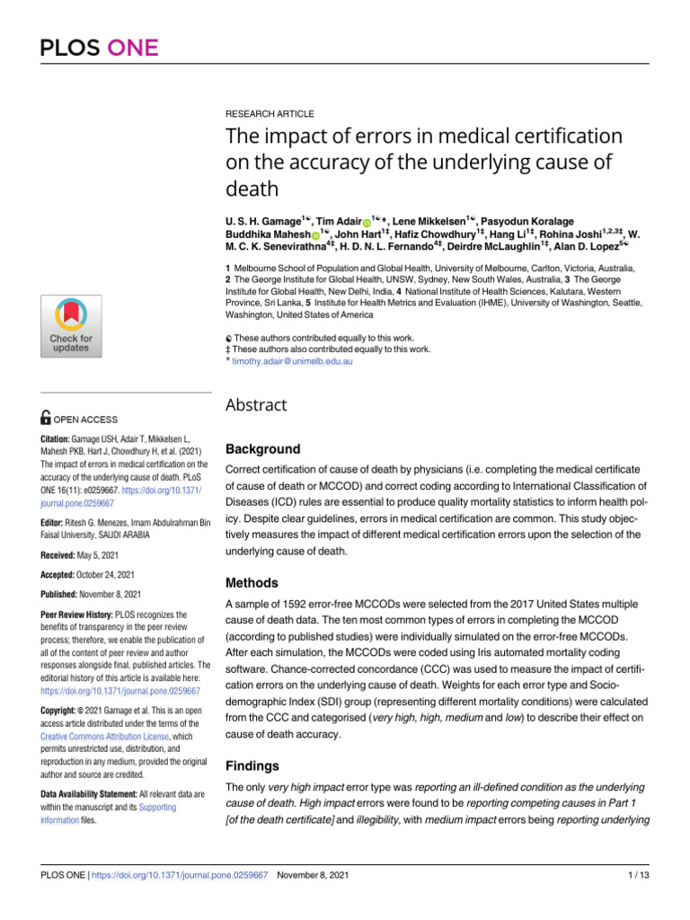 The_impact_of_errors_in_medical_certific | PDF | Accuracy And Precision ...