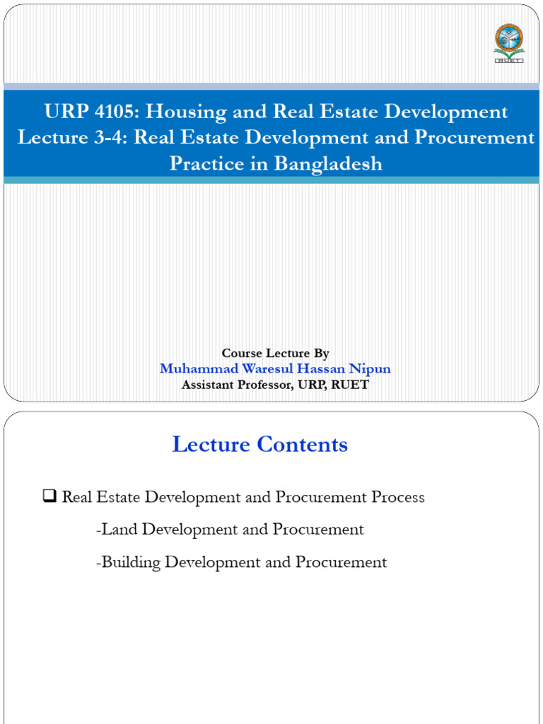 Real Estate Development and Procurement | PDF