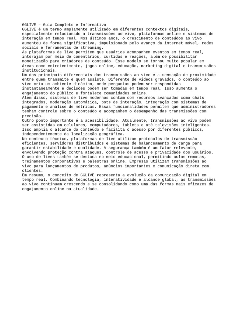 GGLIVE | PDF | Internet | Informática