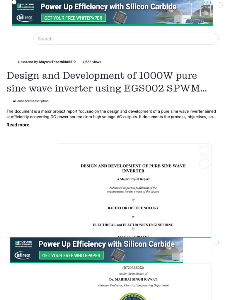 1000W Pure Sine Wave Inverter Design | PDF | Power Inverter ...