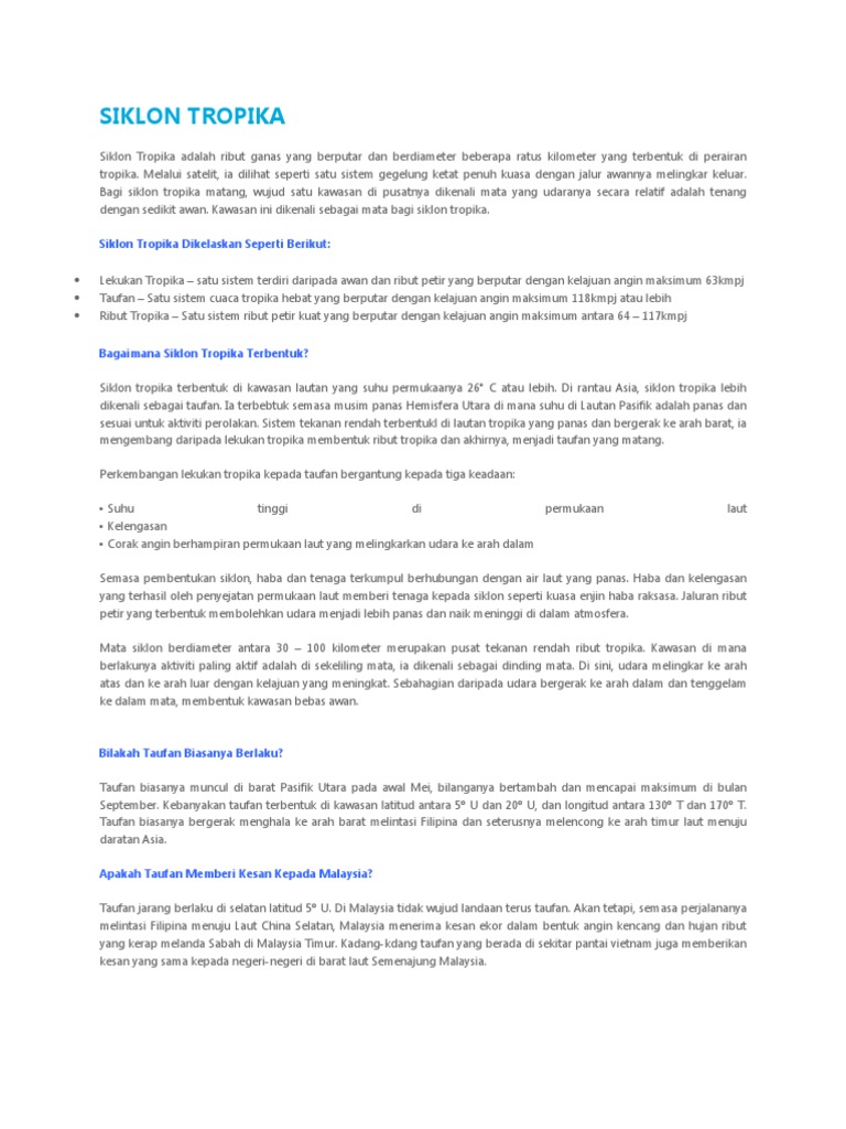 Siklon Tropika | PDF