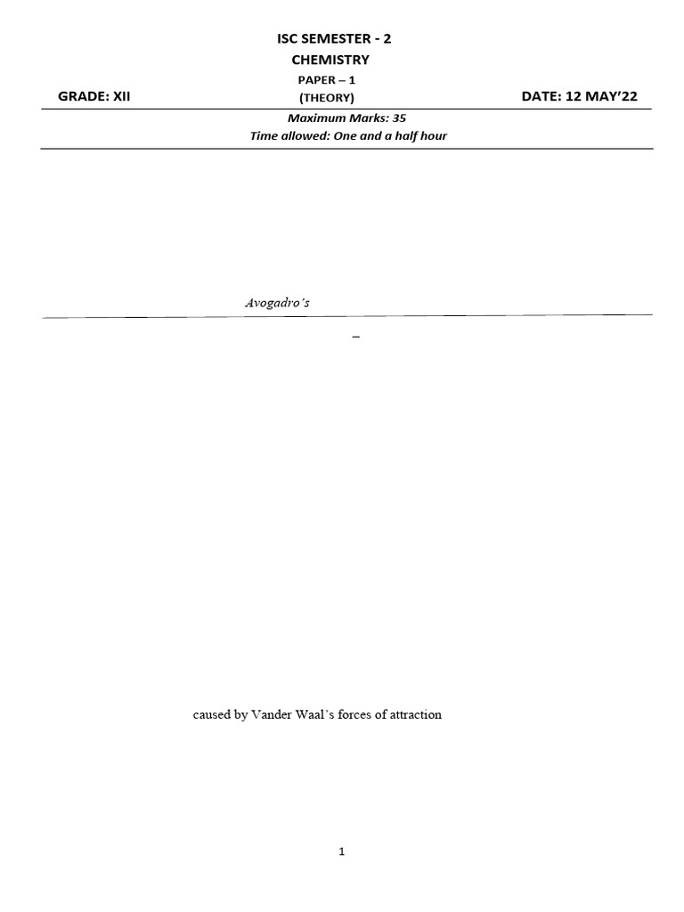 Chemistry Exam Paper - Grade XII | PDF | Chemical Reactions | Chemistry