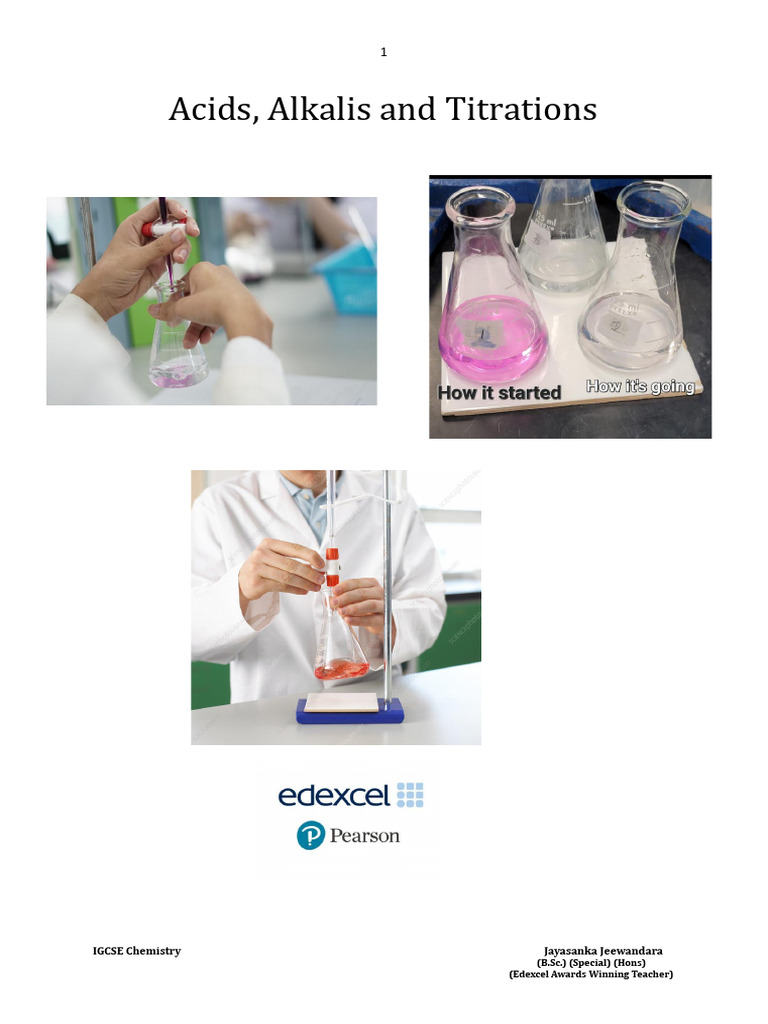 IGCSE Chemistry: Acids, Alkalis, Titrations | PDF | Ph | Acid