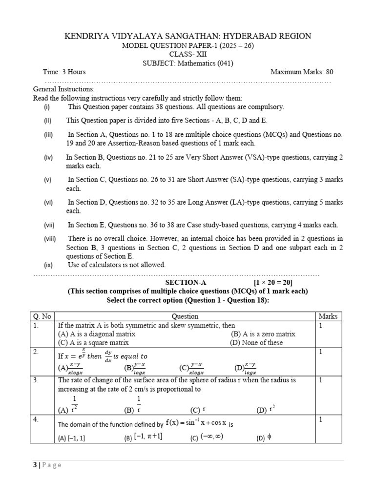 MCQs For Class 12th | PDF | Function (Mathematics) | Mathematical ...