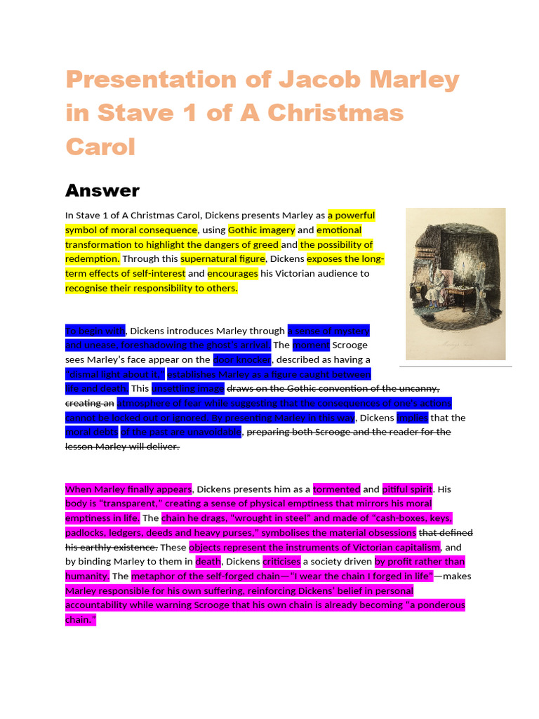 Jacob Marley: A Symbol of Redemption | PDF | Ebenezer Scrooge | Jacob ...
