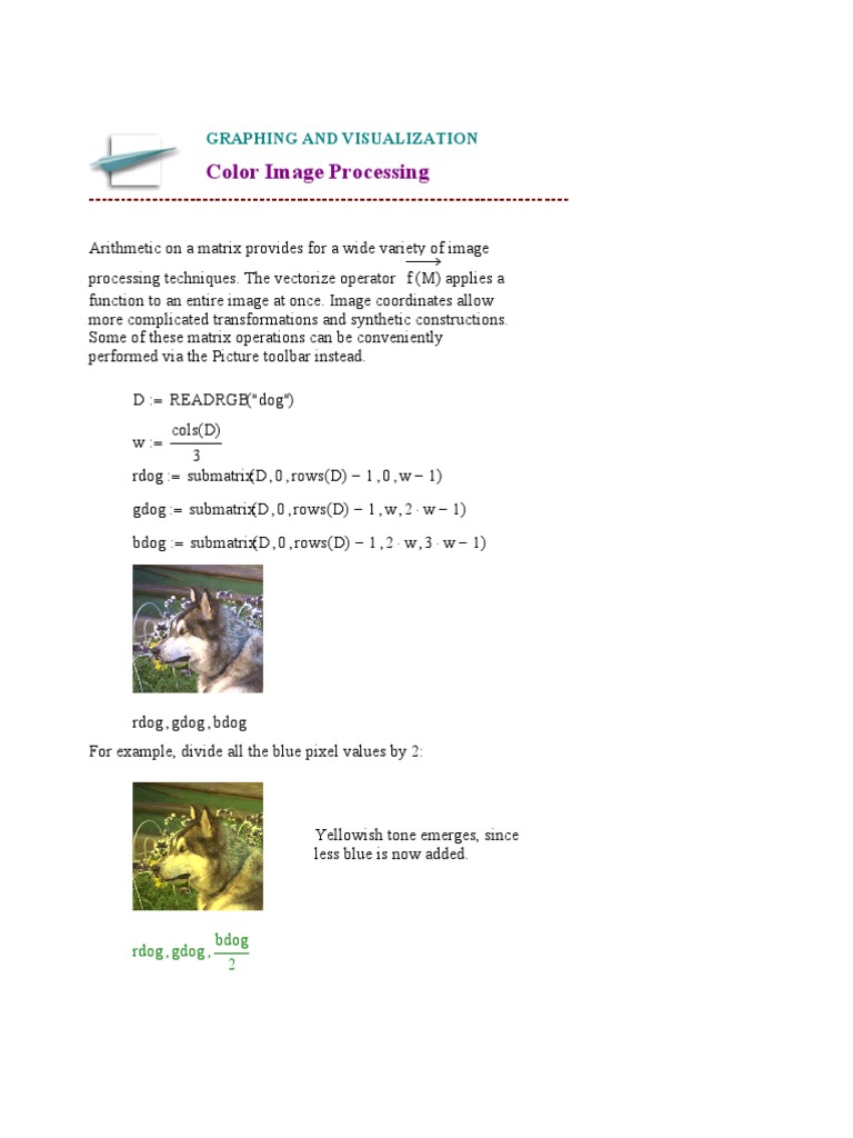 Image Processing with Matrix Operations | PDF