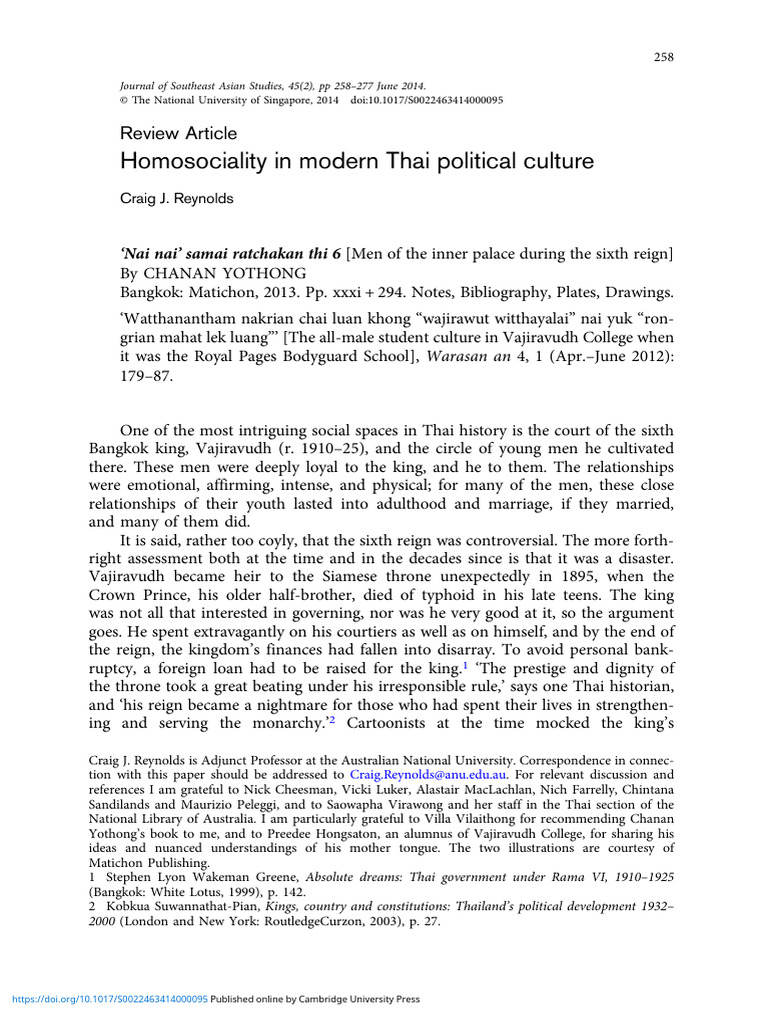 Homosociality in Modern Thai Political Culture | PDF | Thailand