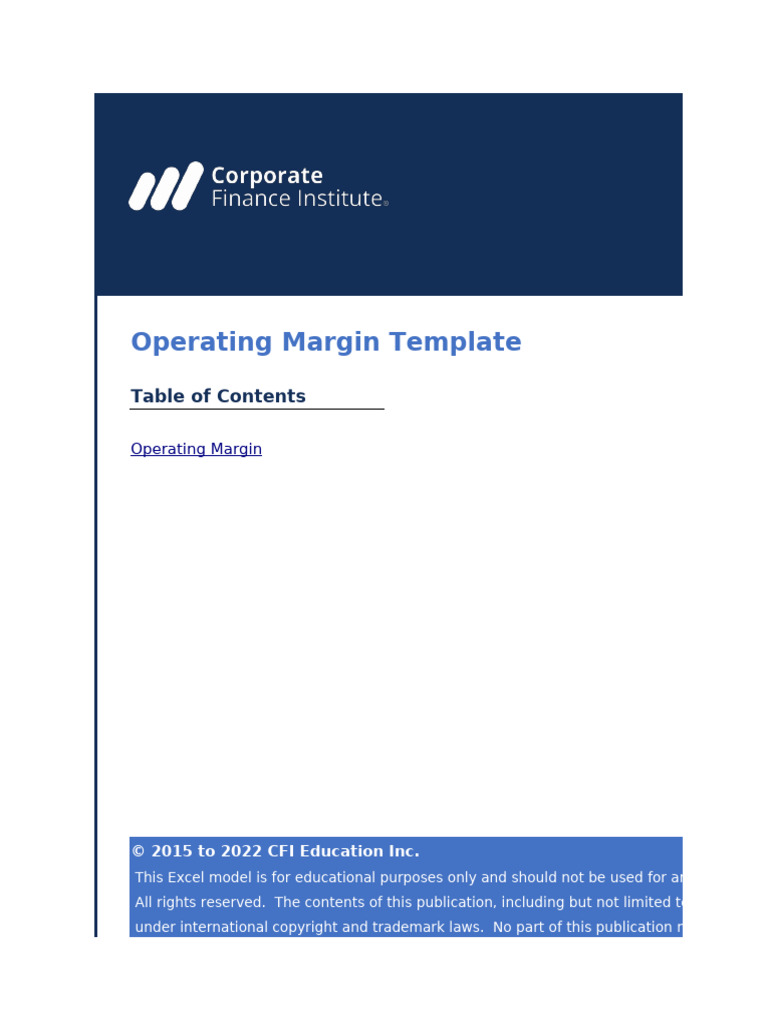 Operating Margin Analysis Template | PDF
