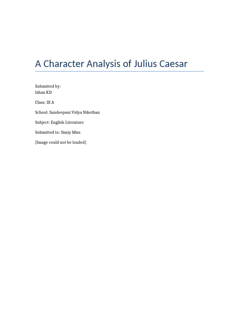 Character Study of Julius Caesar | PDF | Julius Caesar | Courage